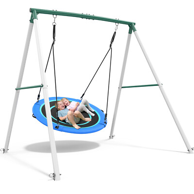 500lb Heavy Duty Swing Set for Backyard with 50" Saucer Swing Kids ...