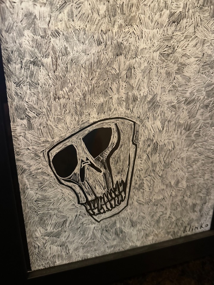 nick blinko 9x12 original painting rudimentary peni, white on black | eBay