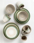 LORREN HOME TRENDS 16 PIECE STONEWARE SET-GREEN DROP | eBay