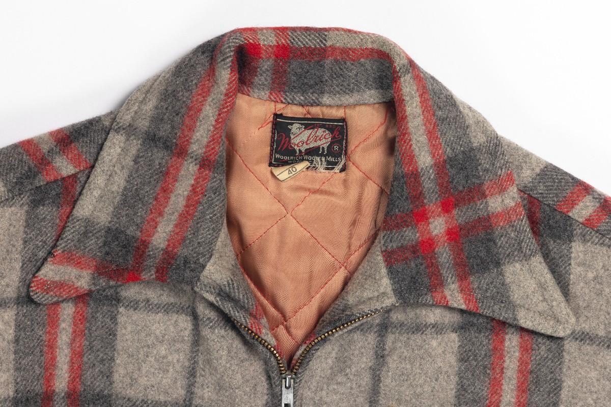 VTG 1950's WOOLRICH HALF BELT PLAID WOOL COAT JACKET WORK VTG 1950's WOOLRICH HALF BELT PLAID WOOL COAT JACKET WORK