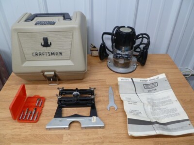 Vintage CRAFTSMAN #315.25070 1HP Router w/ Light- (7) Bits, Wrench ...