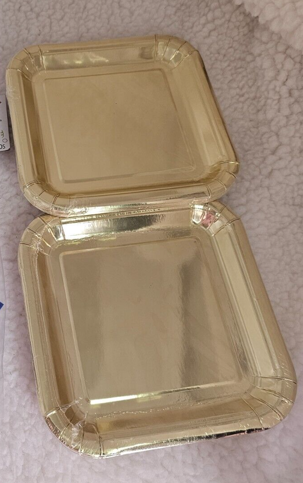 6.875" 2 (10 pack) Foil Gold Paper Plates Party Birthday Tableware ...