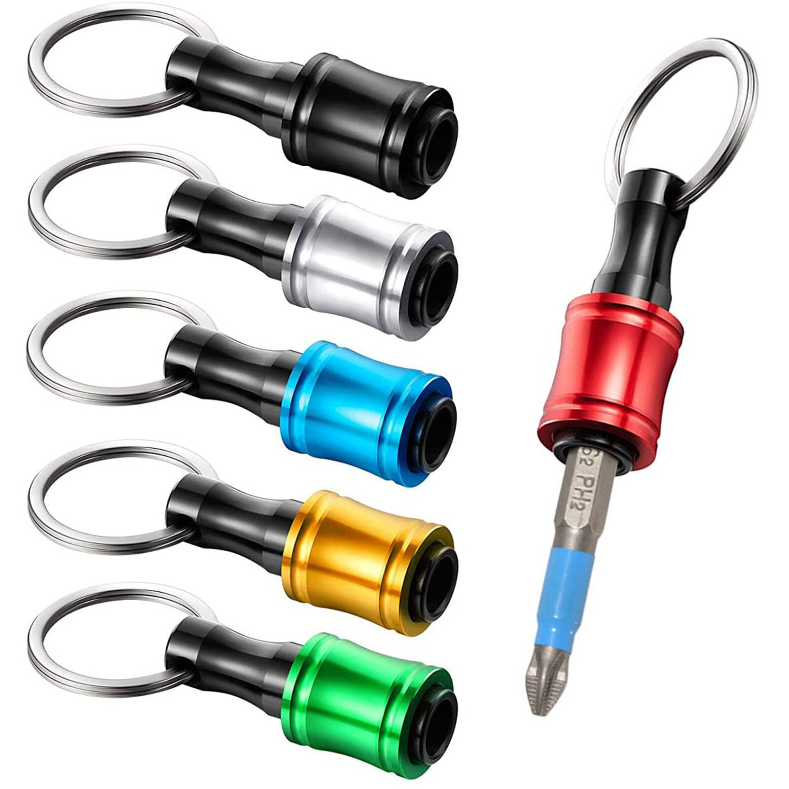 30PCS Hex Shank Screwdriver Bit Holder Extension Bar Keychain Driver ...