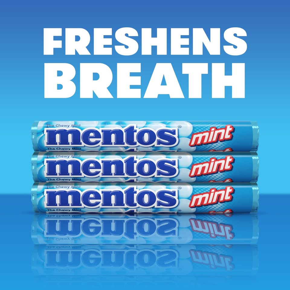Mentos Chewy Mint Candy Roll Mint Non Melting Party 14 Pieces (Pack of ...