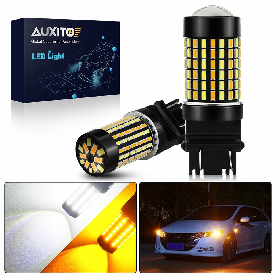 2X 3157 3156 LED Turn Signal DRL Light Bulbs Switchback 4157na 3457a ...