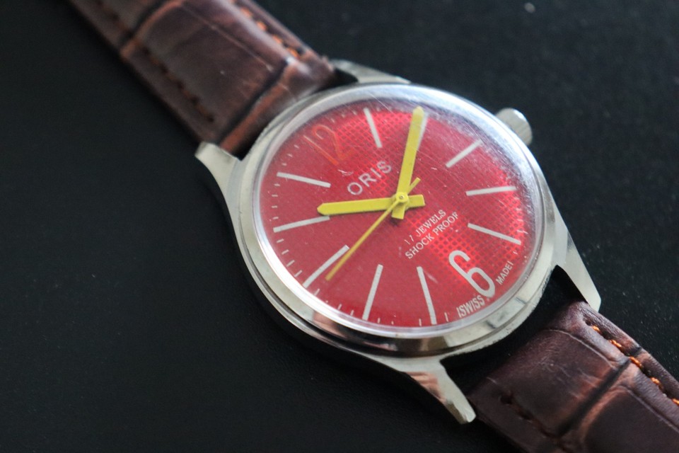 Swiss Red ORIS Vintage Mechanical Watch Men’s Dress Piece with Classic ...