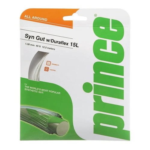 Prince Synthetic Gut 15L Duraflex Tennis String Set (White) 47791192187 ...