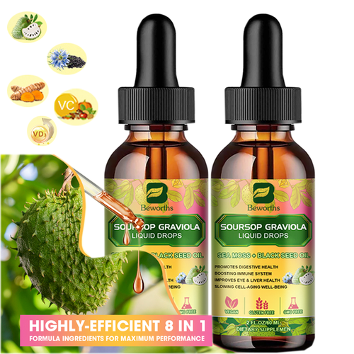 2x Soursop Graviola Extract Liquid Drop with Sea Moss Black Pepper ...