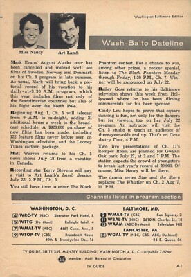 1955 TV AD ROMPER ROOM HOST NANCY ROGERS CLASTER WBAL BALTIMORE Gwynn ...