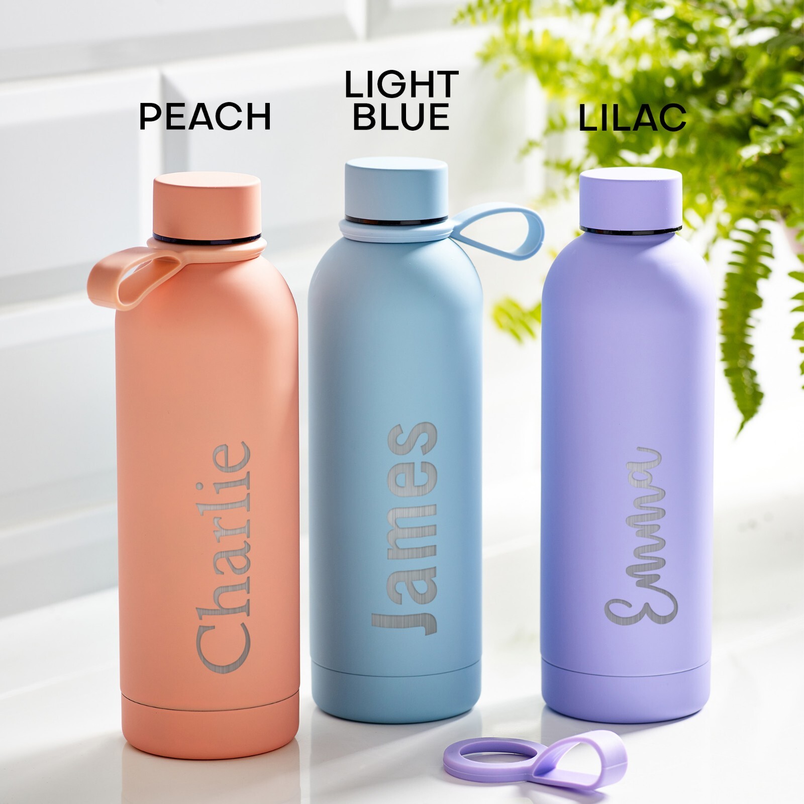 Personalised Water Bottle, Stainless Steel Insulated Reusable Engraved ...