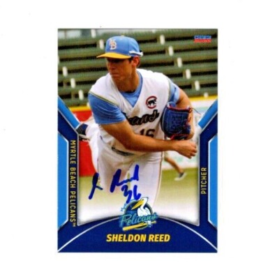 Sheldon Reed signed autograph 2022 Myrtle Beach Cubs baseball card ...