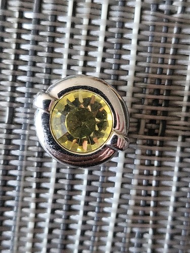 Swarovski Crystal SCS Event Brooch Pin Rhodium Plated yellow Crystal ...