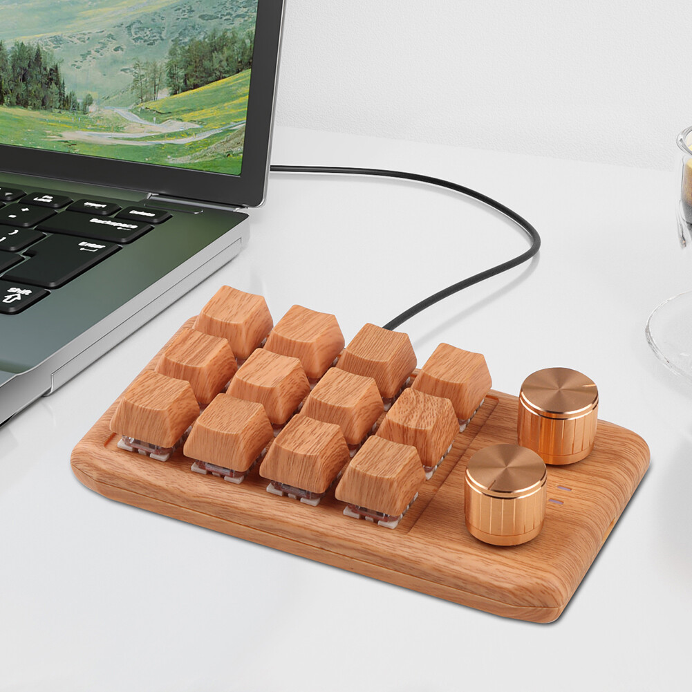 Macro Custom Keyboard RGB Hot-swap Keypad 2 Knob 12 Keys for PC(BT ...