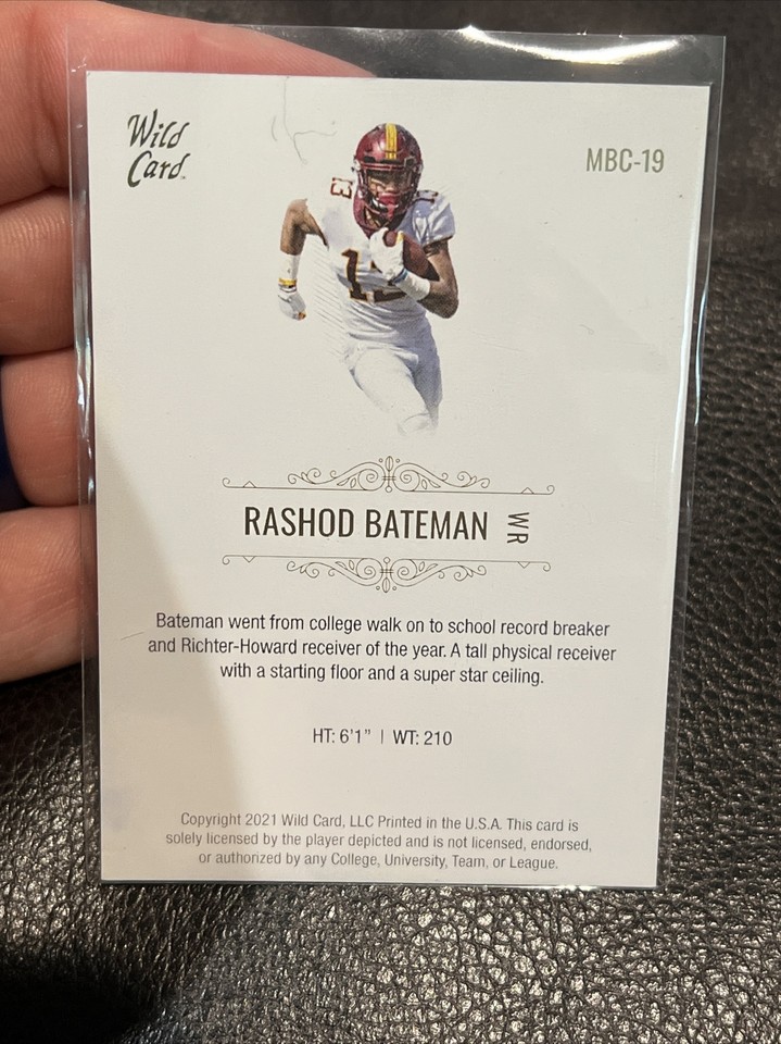 Rashod Bateman 2021 Wild Card Matte White Premium NUMBERED /349 | eBay