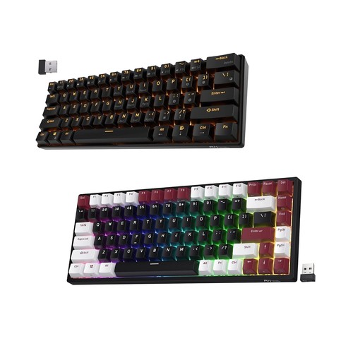 RK ROYAL KLUDGE RK61 Red Switch Black & RK84 LMT Americano Black Bundle ...