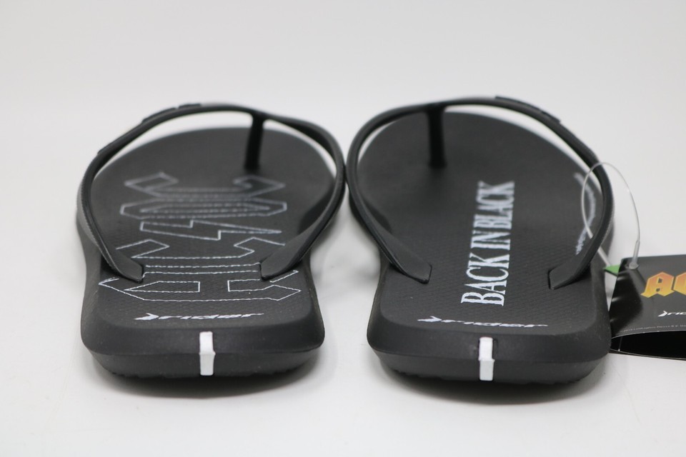 AC/DC Sandals Rider Flip Flops Rock & Roll Band Collab w/ Box HTF Size ...