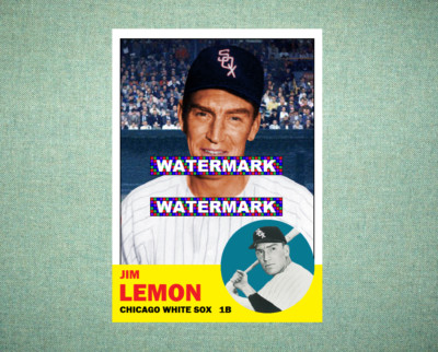 Jim Lemon Chicago White Sox 1963 Style Custom Baseball Art Card | eBay