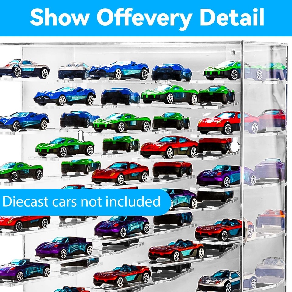Acrylic 1/64 Diecast Car Display Case Hot Wheels Shadow Box with ...