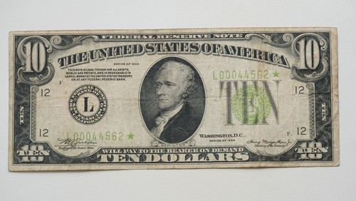 1934 $10 Star Federal Reserve Bank of San Francisco Note /H76 | eBay