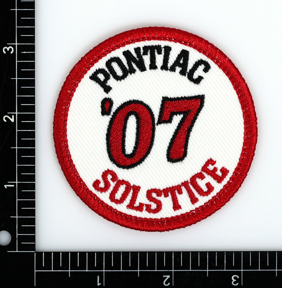 2007 Pontiac Solstice Embroidered Patch Ivory Twill/DRed Iron-On Sew-On ...