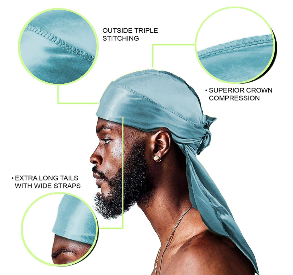 12Pcs Durag Pack, Durags for Men Silky, Silk Durag for Men Women Waves ...
