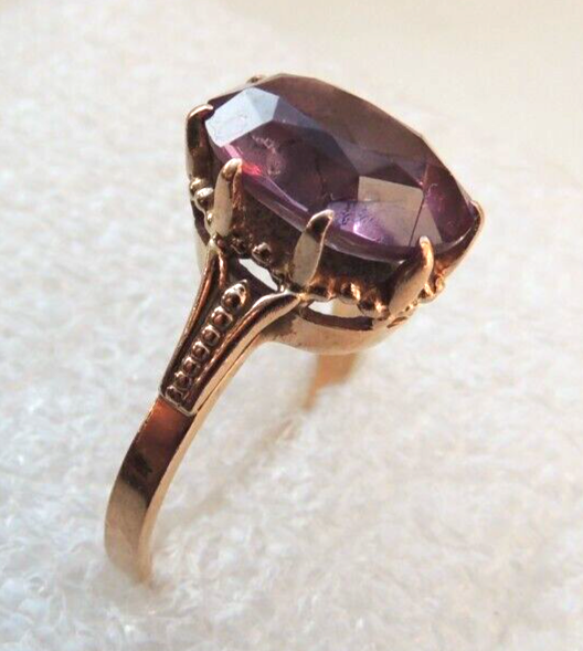 Vintage USSR 583,Rose Gold Ring With Alexandrite Size 9 | eBay
