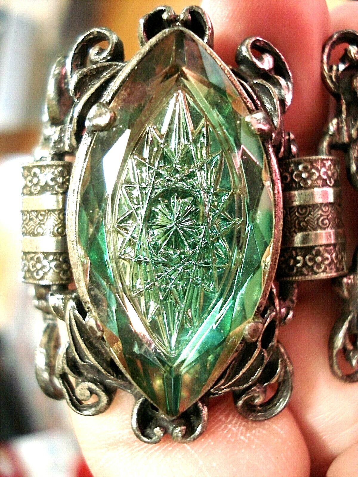 RARE 1950's Elizabeth Morrey Etched Art Glass Marquee… - Gem