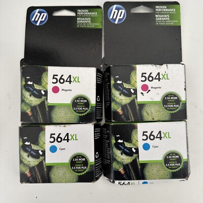 4 Pack oem HP 564XL Magenta Cyan Ink Cartridge 564 Xl Lot Combo CB324WN ...