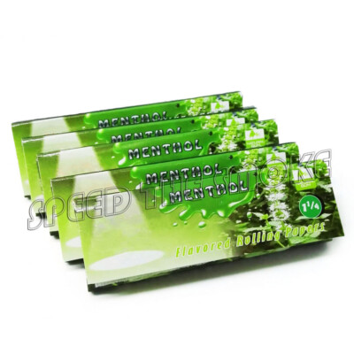 5 Booklets MENTHOL Flavored Cigarette Rolling Paper 250 Papers 78×44mm ...