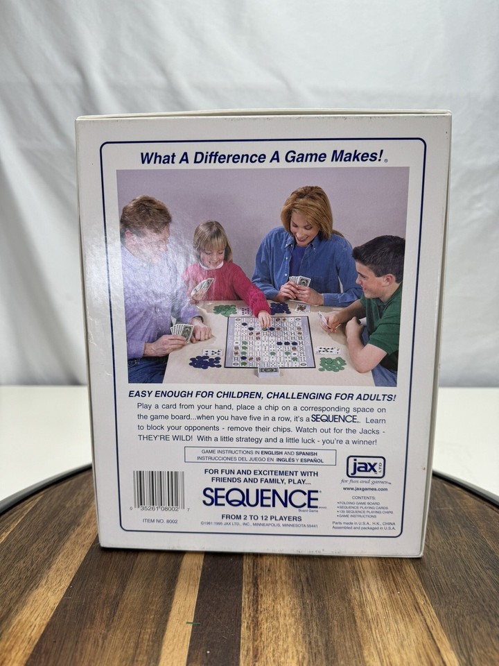 SEQUENCE Family Game Original Cards COMPLETE 1995 Vintage | eBay