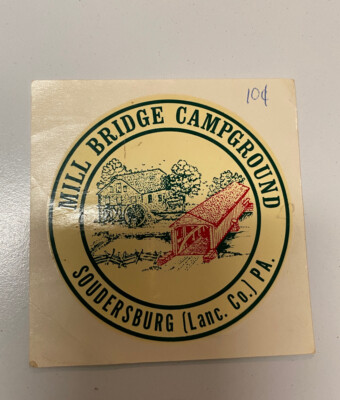 Vintage Custom Craft Water Decal Mill Bridge Canpground Soudersburg ...