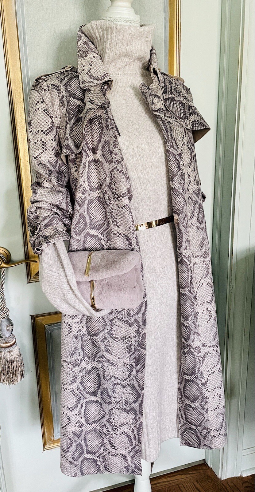 New Gray Snakeskin Pattern Coat Size M/L | eBay
