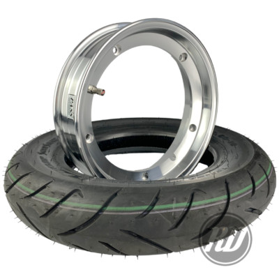 SIP Performance Polished Alloy & Dunlop Scootsmart Wheel Assembly | eBay UK