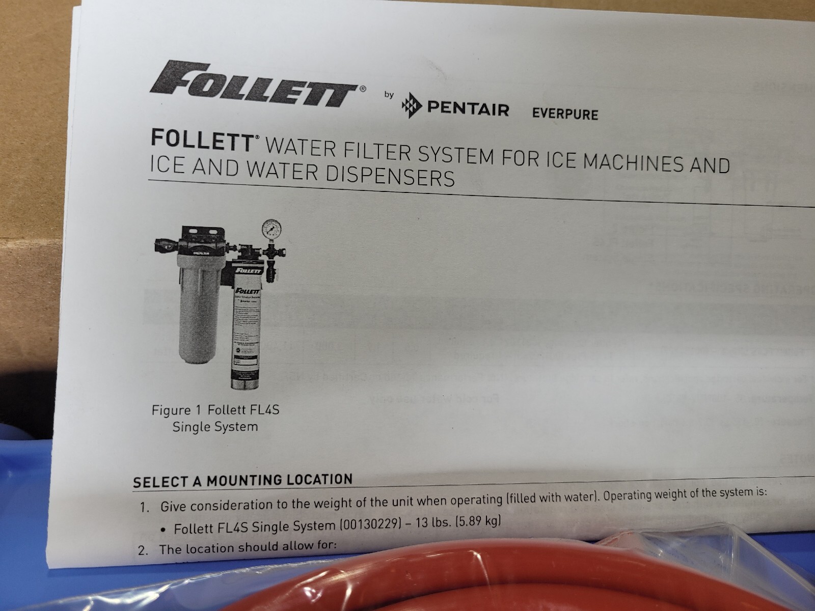 Follett Ice Water Filter System Fits Brand Follett Ice 00130229 ...