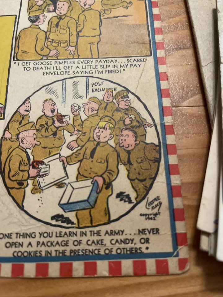 WW2 Era Post Cards Humor Soldier 1940's Cartoons Army Comics Fort Bliss ...