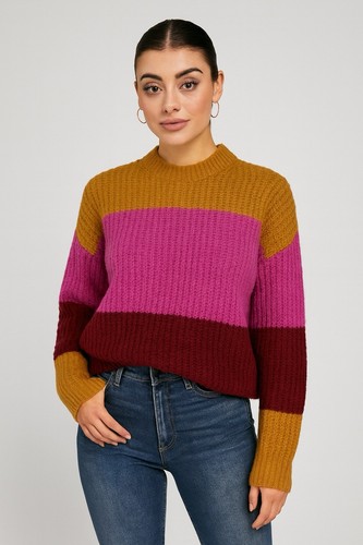 A.L.C. Robertson Color-Block Sweater in Miso/Pink | eBay
