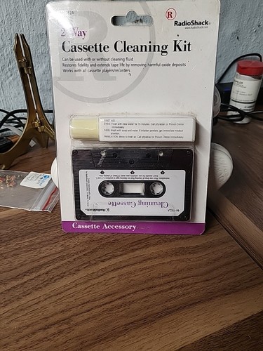 Radio Shack 2-way Cassette deck Head Cleaner Cleaning Kit 44-1162A New ...