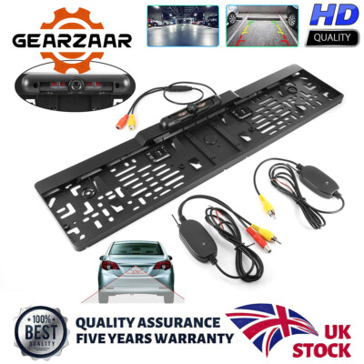 WIRELESS Number Plate Camera Reverse Surround Rear View Frame 2.4GHz ...