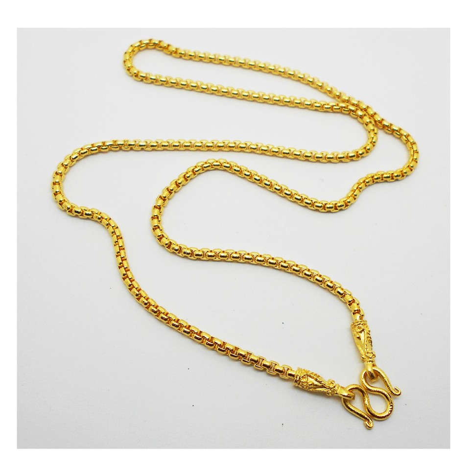 Chain 22K 23K 24K THAI BAHT GOLD GP NECKLACE 18 inch Wide 3 mm 14 Grams ...