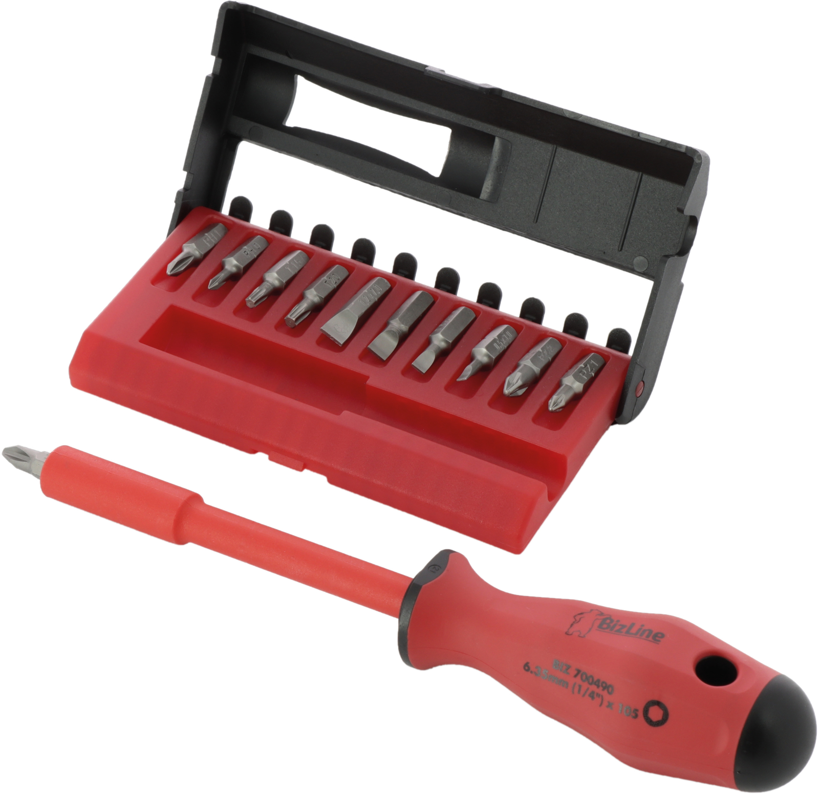 Bizline BIZ 700490 Schraubendreher mit Bithalter 1000 V isoliert mit 11 ...
