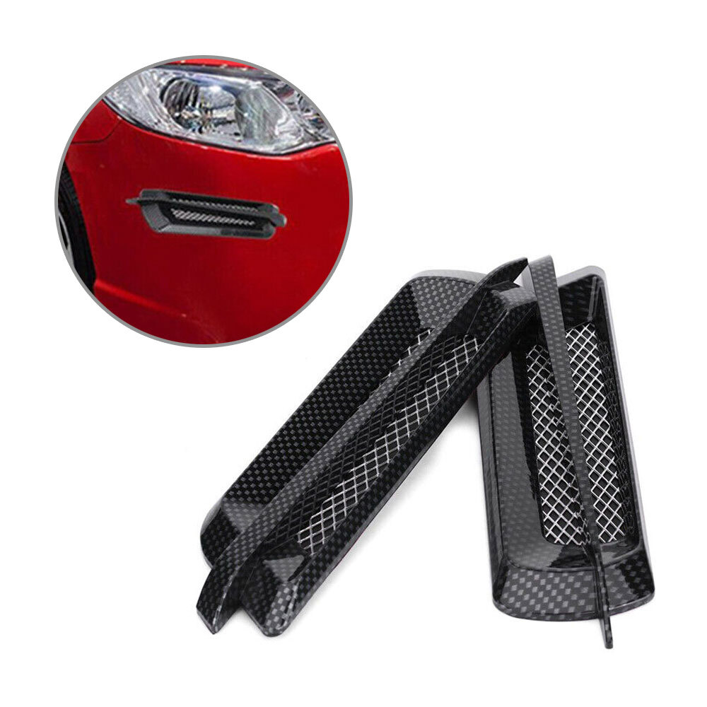 2Pcs Carbon Fiber Car Side Air Flow Vent Fender Decor Stickers Auto ...