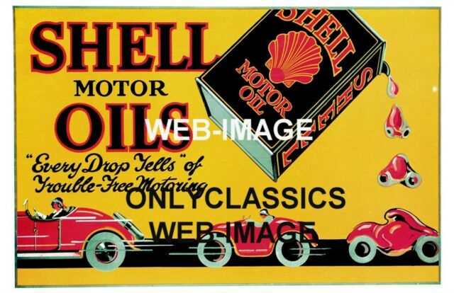 1923 Shell Motor Oil Gas Station Advertising 11x17 Poster Auto Car ...