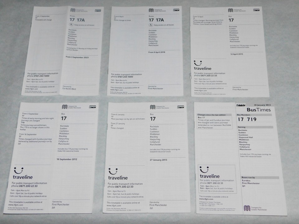 LOT OF 80 x TfGM GREATER MANCHESTER BUS TIMETABLES GUIDES ETC ALL DIFF ...