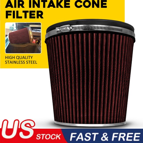 6inch 152mm Red High Flow Inlet Cold Air Intake Cone Replacement Dry ...