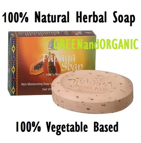 100% Natural PAPAYA SKIN WHITENING HERBAL SOAP Shea Butter Castor Oil ...
