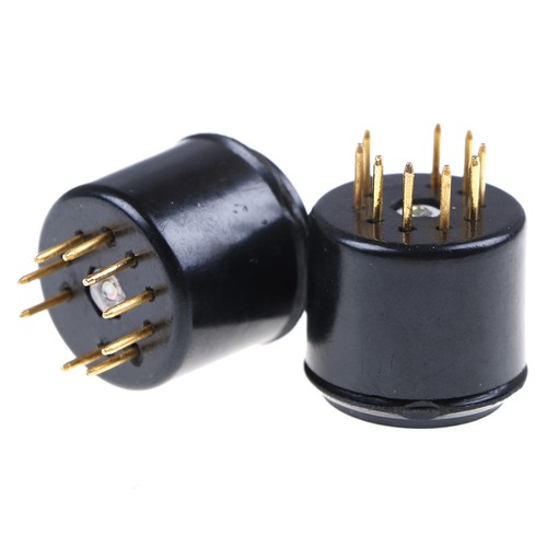 2x gold plated 9pin bakelite tube socket testing saver for 12AX7 ECC83 ...