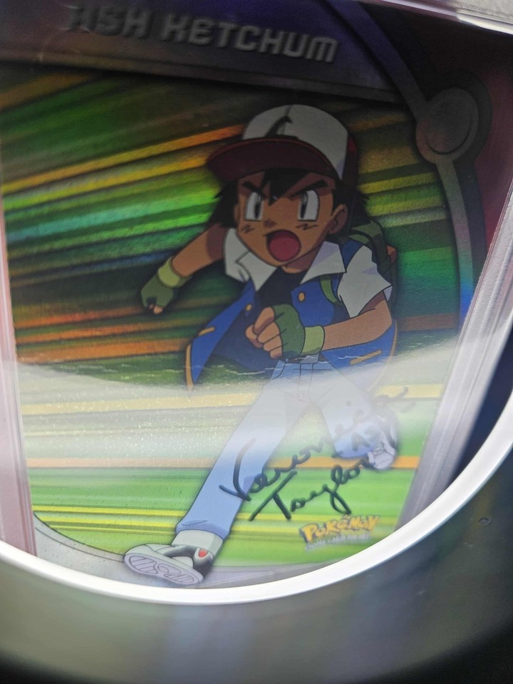 Ash Ketchum Rainbow Foil Blue Logo SIGNED by Veronica Taylor - Topps ...
