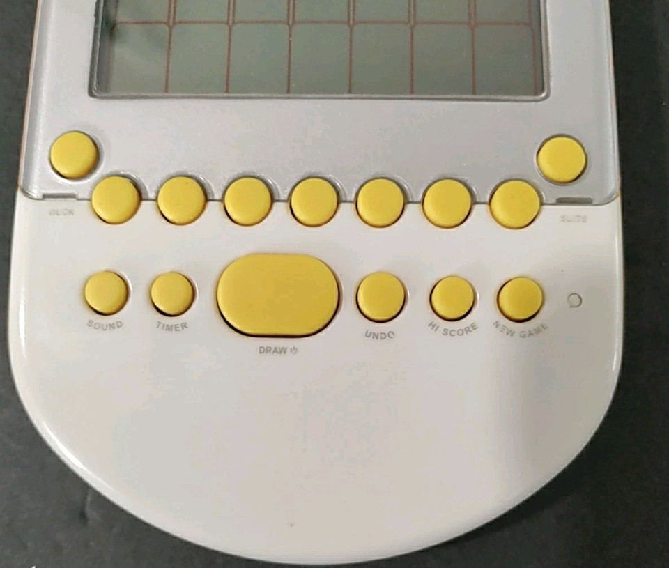 Radica Big Screen Solitaire Electronic Handheld Game Yellow White 2008 ...