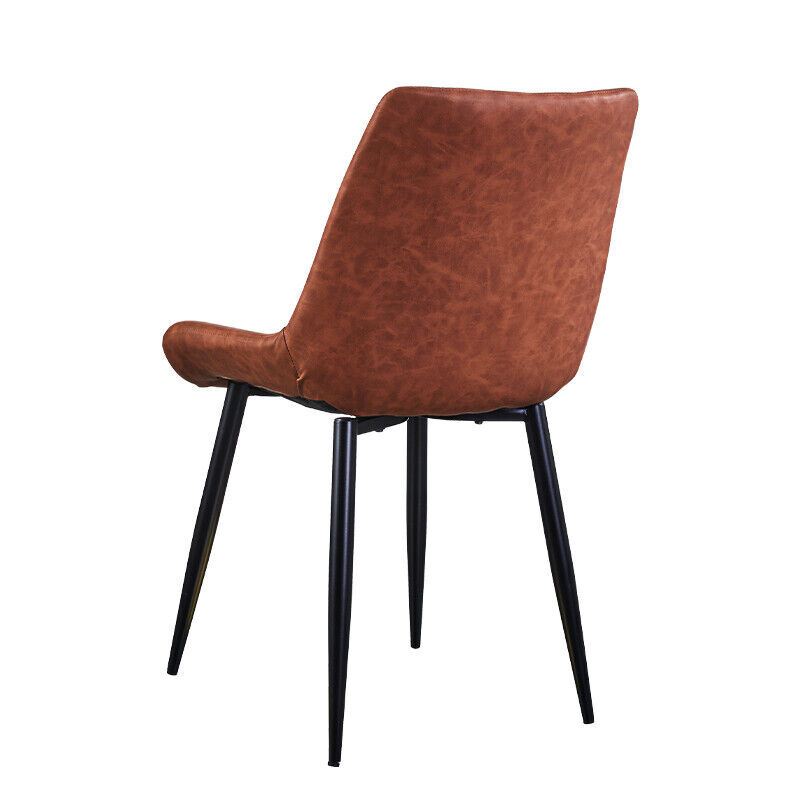 2 Pcs Faux Leather PU Padded Dining Chairs Kitchen Dining Room Chair ...