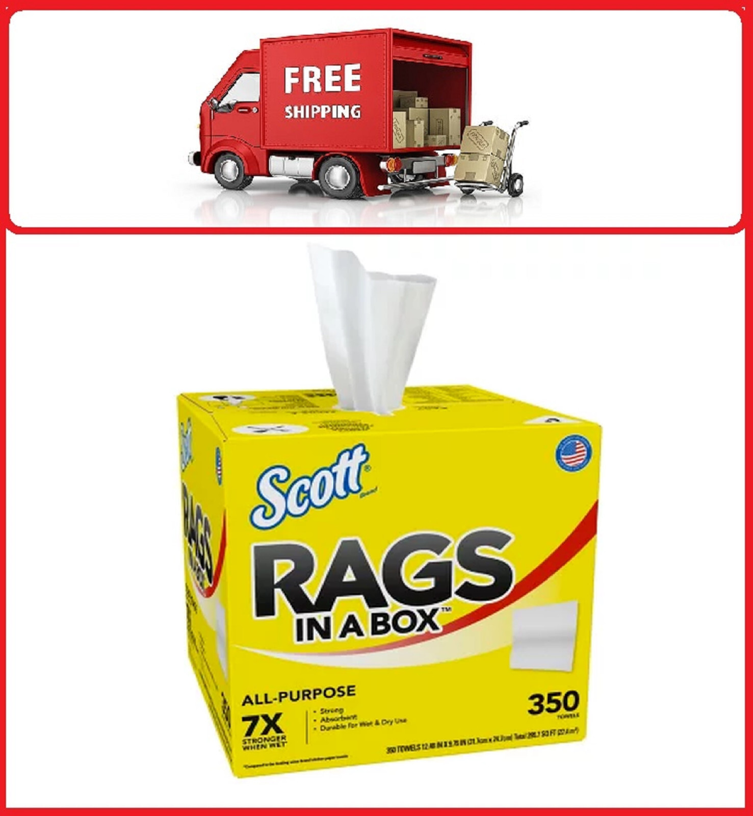 Scott Rags In a Box, White, All Purpose (350 Sheets/Box) | eBay